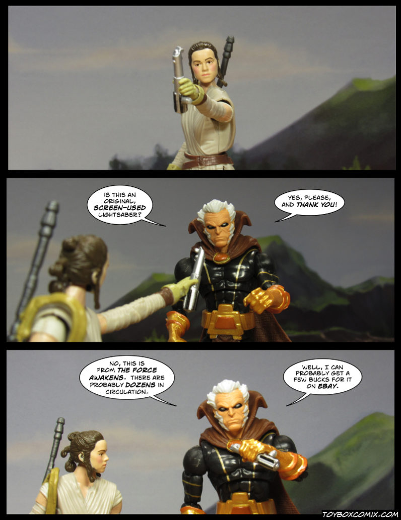 Rey Collector lightsaber web – Toy Box Comix